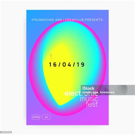 댄스 파티 프리젠테이션을 위한 선형 효과 음악과 밤의 유흥 모양 재미있는 전자 전단지 표지 디자인을 위한 휴일 패턴 핑크와 블루 댄스 파티 Dj에 대한 스톡 벡터 아트 및