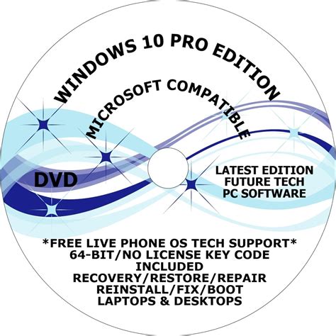 Compatible With Windows 10 Pro 64 Bit Dvd Restore Back To Factory Fresh Condition