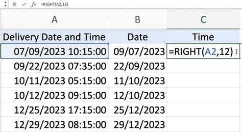 how to separate date and time in excel myexcelonline