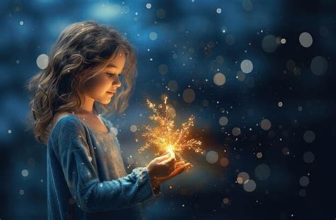 Premium Photo Girl Hands Holding Shiny Magic Tree Spiritual Concept Of Life And Growth