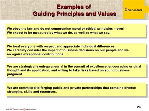 Values And Guiding Principles Examples Jenolmodels
