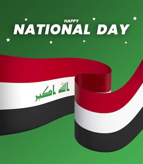 Premium Psd Iraq Flag Element Design National Independence Day Banner