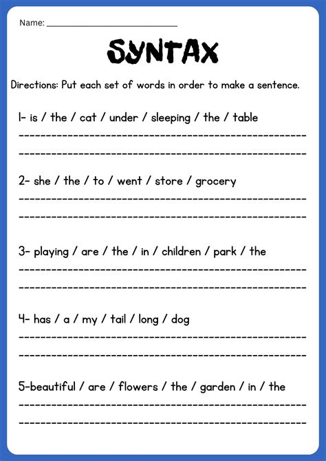 Syntax Worksheets English Grammar Made By Teachers