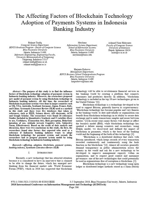 The Affecting Factors Of Blockchain Technology Pdf