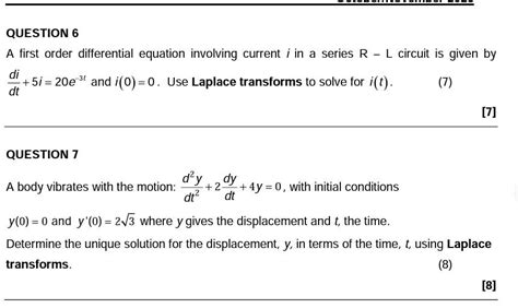 Solved Question 6 A First Order Differential Equation