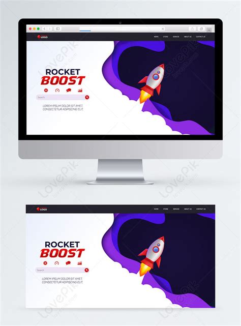 로켓 부스트 웹사이트 방문 페이지 벡터 템플릿 디자인 이미지 사진 450149508 무료 다운로드