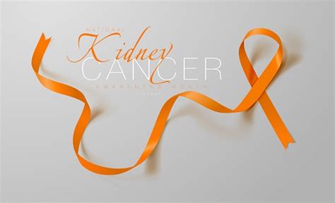 국가 신장 암 인식의 달입니다 오렌지 컬러 리본 투명 한 배경에 고립입니다 포스터에 대 한 벡터 디자인 서식 파일입니다 3월에 대한 스톡 벡터 아트 및 기타 이미지 Istock