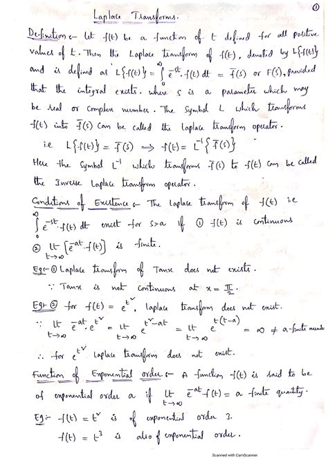 UNIT 1 Laplace Transforms Laplace Transforms Numerical Methods