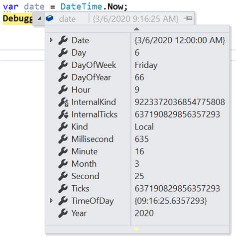 Datetime No Longer Displays A Readable Time While Debugging Issue Dotnet Runtime Github