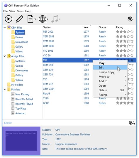 C64 Forever Screenshot Player Detail
