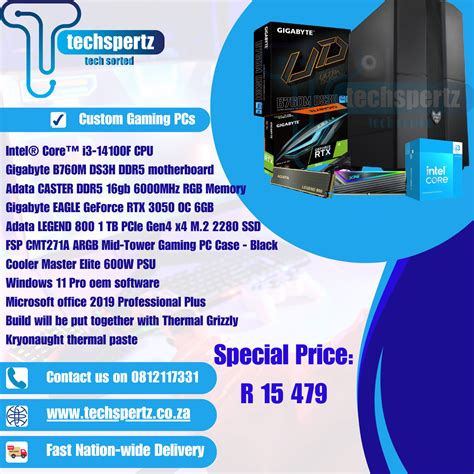 Intel Core I F GB DDR RTX Custom Gaming PC TechSpertz