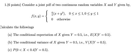 Solved Points Consider A Joint Pdf Of Two Continuous Chegg