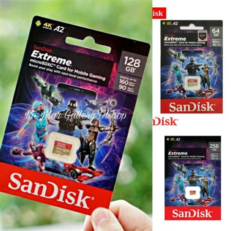 Jual Microsd Sandisk Extreme 64gb 128gb 256gb A2 160mbs Microsd Card