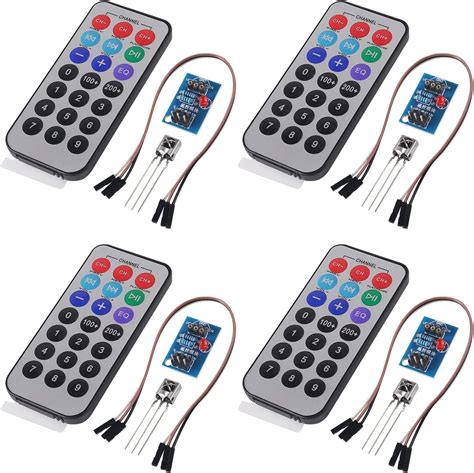 Aceirmc 4sets Hx1838 Nec Infrared Ir Remote Control Sensor Module Ir Receiver Module Diy Kit For