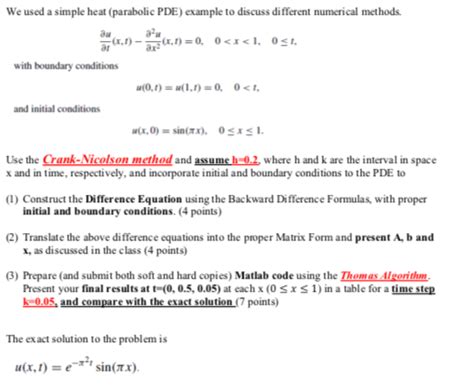 We Used A Simple Heat Parabolic Pde Example To