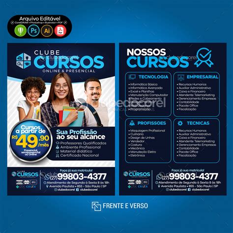 Cursos Panfleto Flyer Folder 02 Clube Do Corel