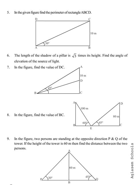 Class 10 Maths Some Applications Of Trigonometry Notes All Important Notes