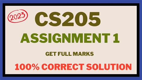 Cs205 Assignment 1 Solution Fall 2023 Youtube