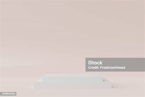 베이지 색 배경에 제품 이나 광고에 대 한 사각형 연단 또는 받침대 최소한의 3d 그림 렌더링 0명에 대한 스톡 사진 및 기타