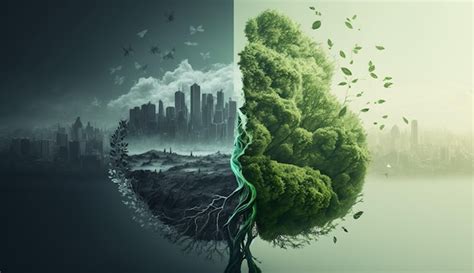 Premium Ai Image Greening The Urban Landscape Trees Vs Pollution