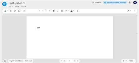 Create A File On Officesuite Online And Store It On Mobidrive Mobisystems