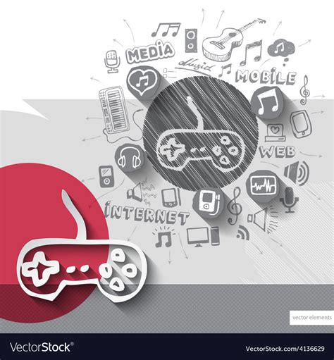Hand Drawn Game Controller Icons Royalty Free Vector Image