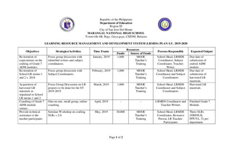Doc Lrmds Action Plan Sample