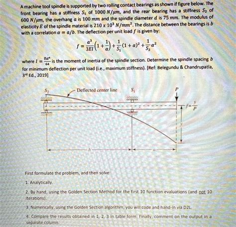 A Machine Tool Spindle Is Supported By Two Rolling Contact Bearings As Shown In The Figure Below