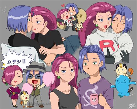 ポケモン「rocket Doodles Collection😊🚀 Pokemon」biacruzart 🚀 ロケット団応援団のイラスト