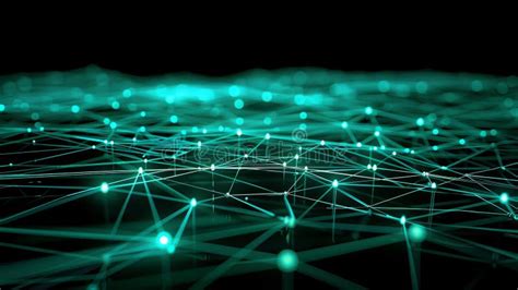 Abstract Green Network Connection Structure Technology Background Stock Illustration