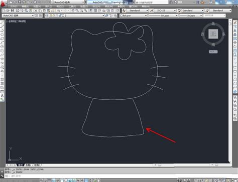 如何用cad绘制卡通造型的hellokitty猫？用cad绘制卡通造型的hellokitty猫的方法 羽兔网