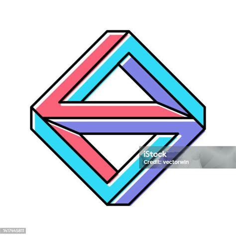 3d 불가능한 기하학적 모양 색상 아이콘 벡터 일러스트 레이 션 0명에 대한 스톡 벡터 아트 및 기타 이미지 0명 과학 기하 Istock