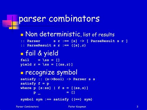 PPT Layered Combinator Parsers With A Unique State PowerPoint