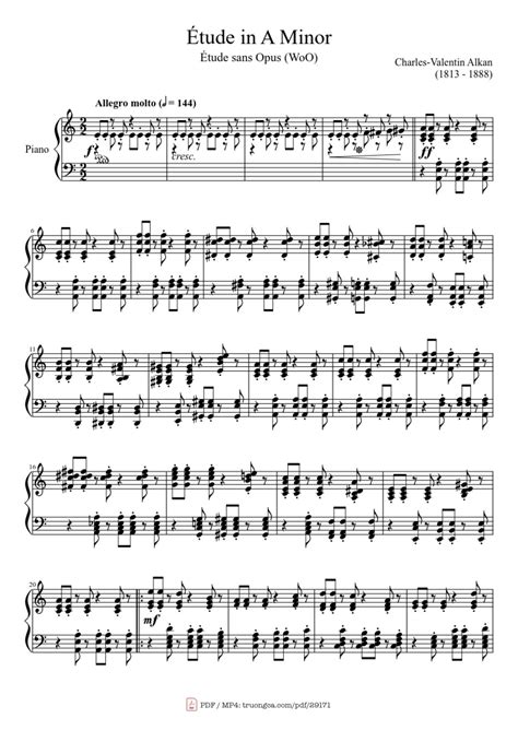 [sheet] Étude In A Minor Piano Pdf Hợp âm Piano Mp4 Midi
