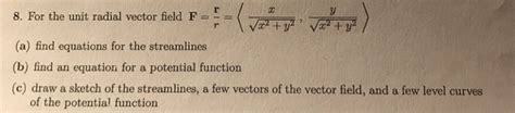 Solved 8 For The Unit Radial Vector Field F 〒マ A Find