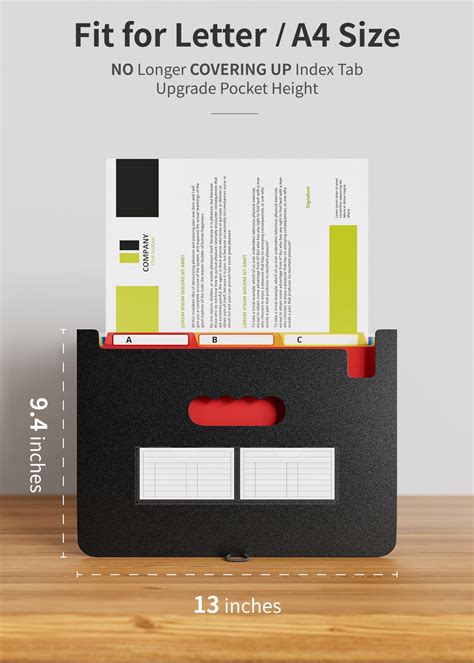 Abc Life 26 Pockets Accordion File Organizer Expanding File Folder A4 Letter Size