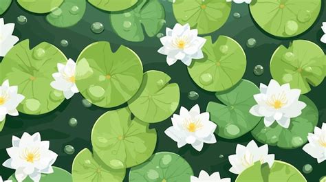 Lily Pad Pattern Vector Symbol Wallpaper Premium Ai Generated Vector
