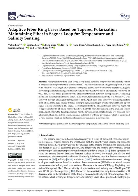 Pdf Adaptive Fiber Ring Laser Based On Tapered Polarization Maintaining Fiber In Sagnac Loop