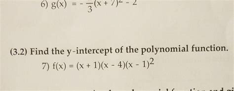 Solved 6 Gx X 32 Find The Y Intercept Of The