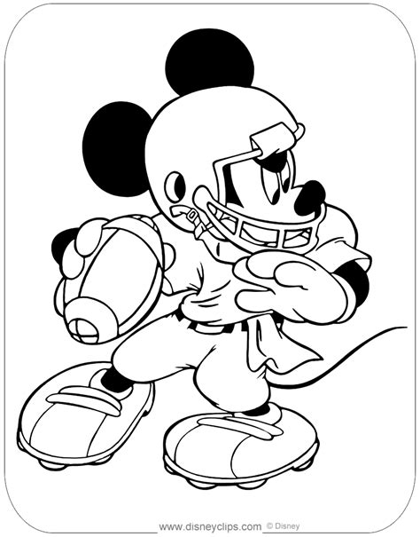 Mickey Mouse Football Coloring Pages