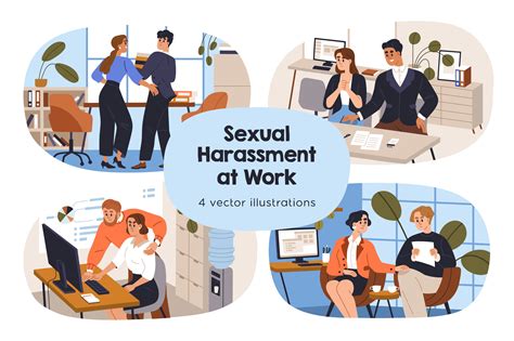 Sexual Harassment At Work Concept People Illustrations ~ Creative Market
