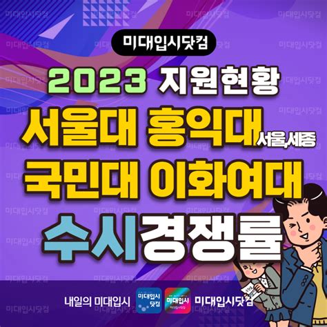 2023 미대수시 경쟁률 서울대 홍익대 국민대 이화여대 경쟁률 2개년 비교 2023 2022 미술대학 입시정보 미대입시 입시미술 설명회 컨설팅