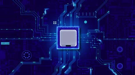 Circuit Board Background Copy Space Blue Loopable Animation Computer Data Technology