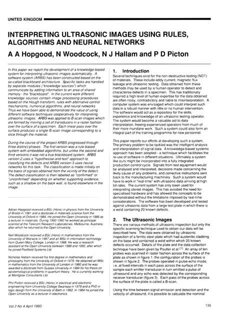 Pdf Interpreting Ultrasonic Images Using Rules Algorithms And Neural