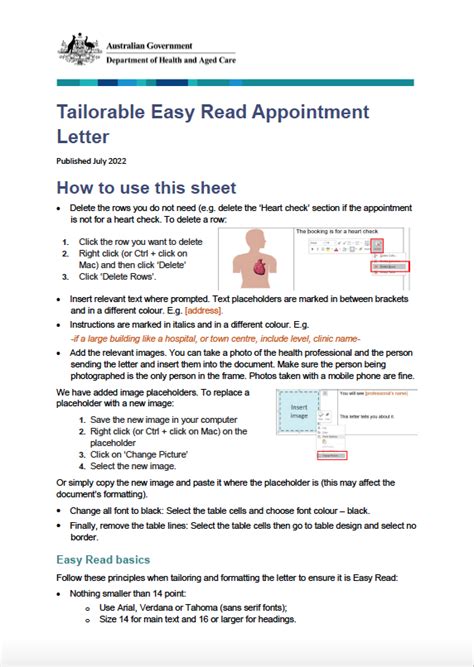 Appointment Letter Easy Read Template Australian Government