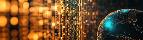 Global Data Network Digital Earth Binary Code Stock Illustration Illustration Of Database