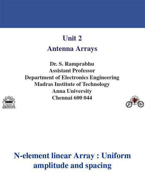 N Element Array Uniform Amplitude And Spacing Pdf Telecommunications