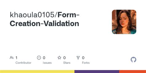 Github Khaoula0105form Creation Validation
