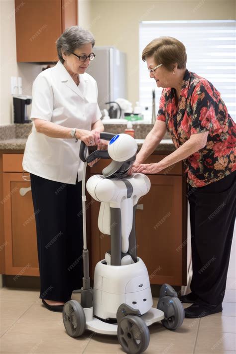 Premium Ai Image Assistive Robots Help People Generative Ai