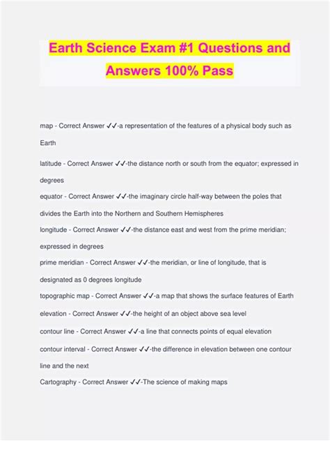 Earth Science Exam 1 Questions And Answers 100 Pass Earth Science Stuvia Us